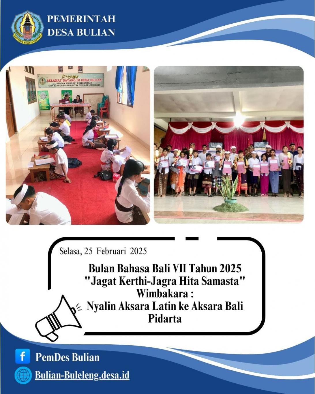 "Jagat Kerthi-Jagra Hita Samasta" Bulan Bahasa Bali yang ke-VII pada ...