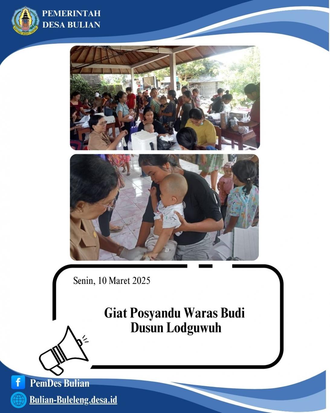 Giat Posyandu Waras Budi Dusun Lodguwuh - Website Desa Bulian